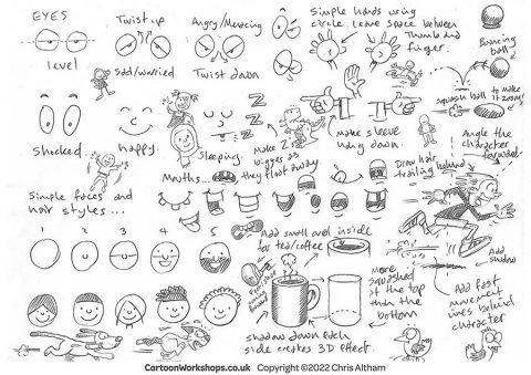 How-to-Draw-Cartoons-sheet-2 copy - Cartoon Workshops for Schools