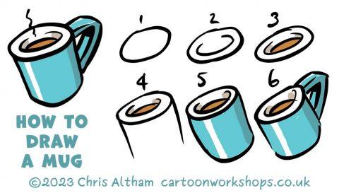 How to draw a mug in cartoon style 72dpi - Cartoon Workshops for Schools
